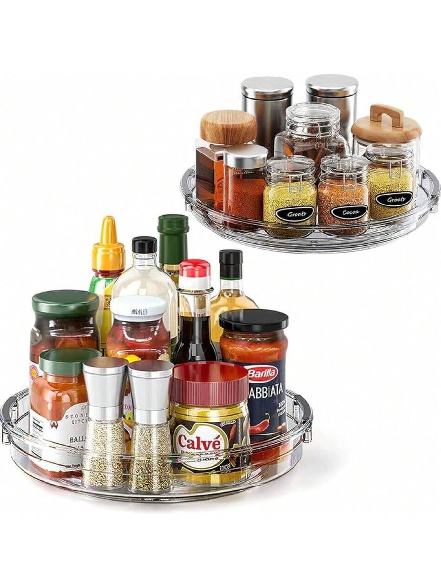 2 Pack Lazy Susan Turntable Organizer For Cabinet, 0.6'' 9.25 ...