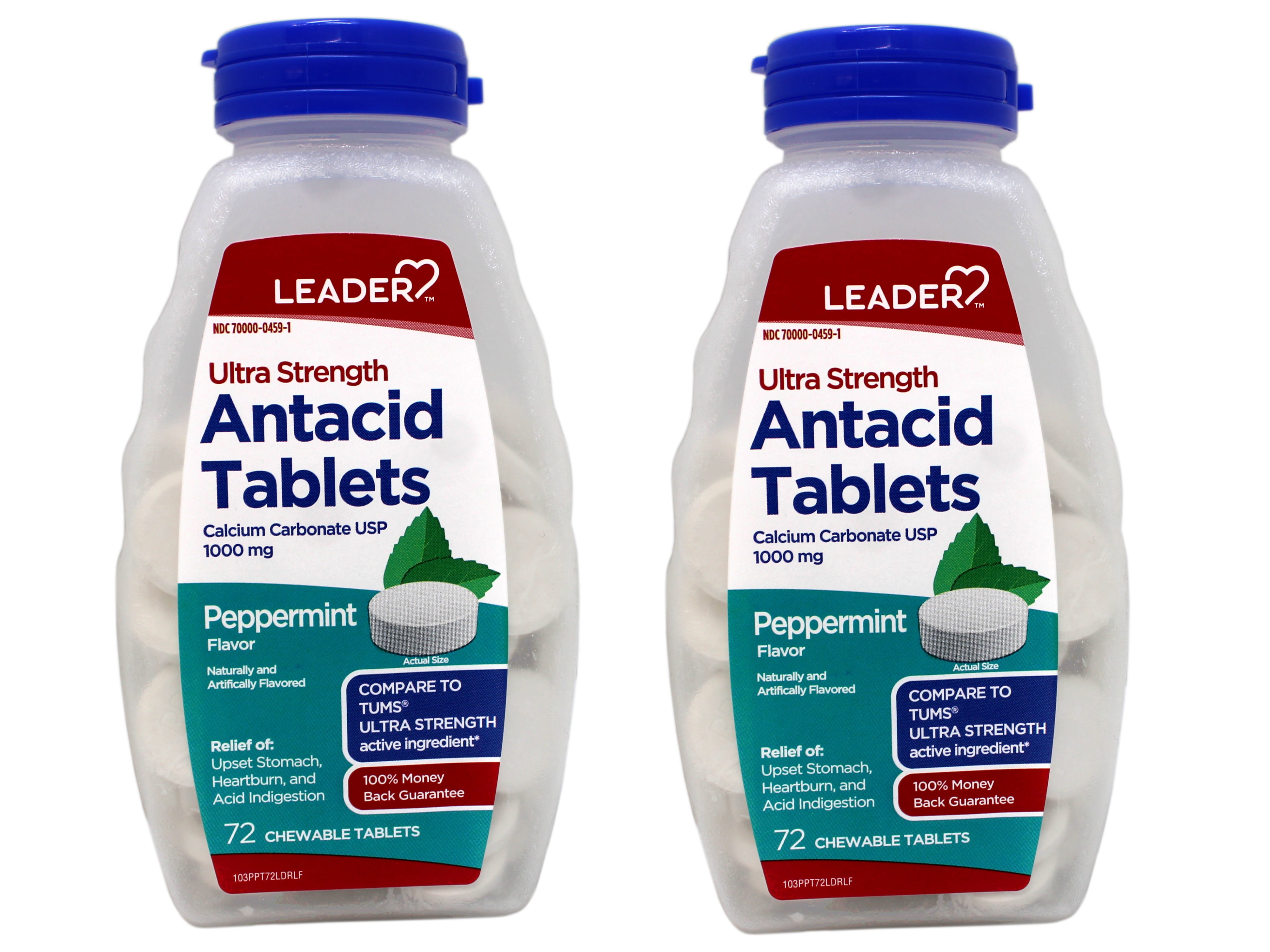 2 Pack - Leader Antacid Ultra Strength Chewable, Fast Heartburn ...
