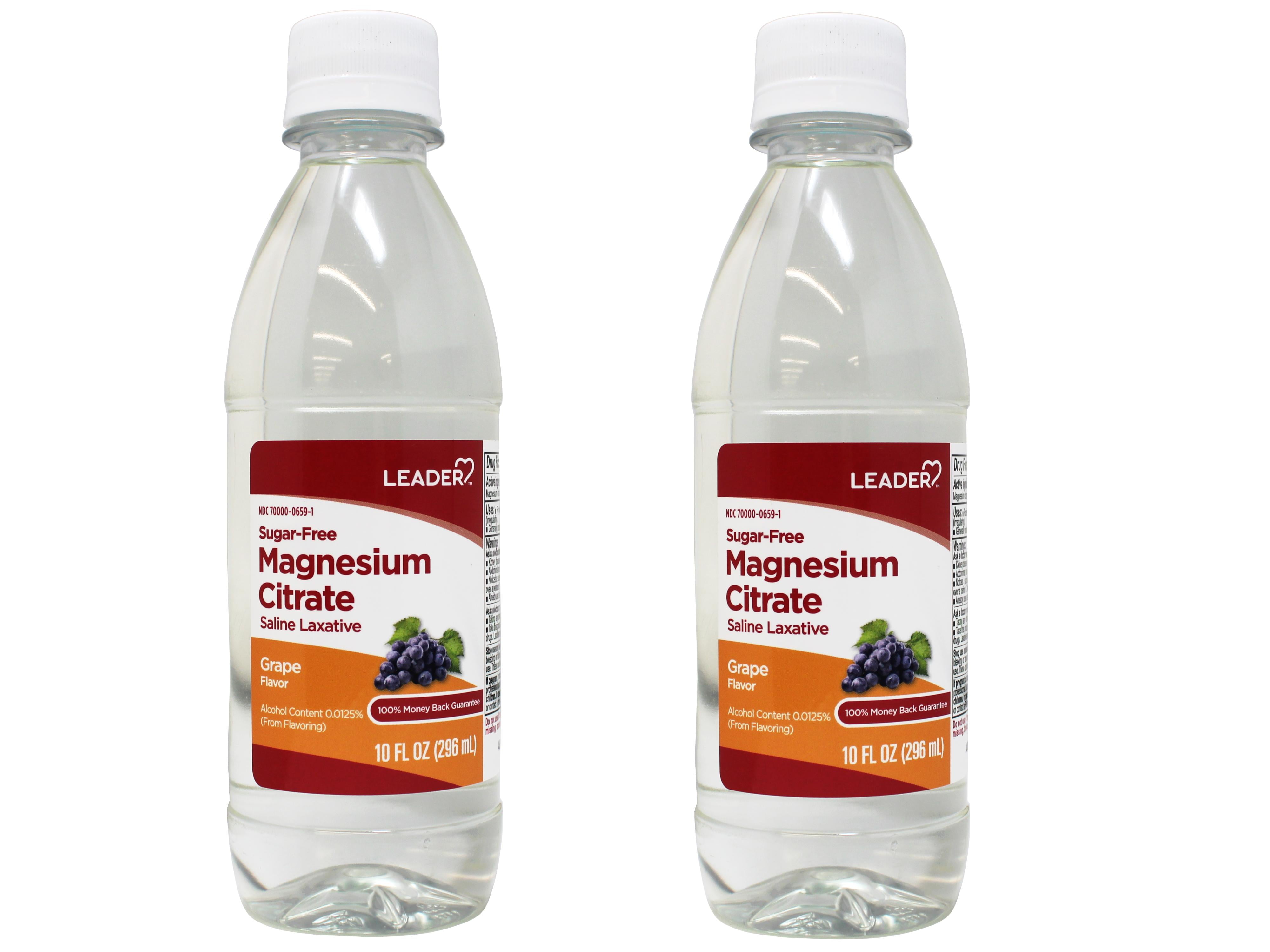 2 Pack - Leader Magnesium Citrate Saline Laxative, Sugar-Free, Grape ...