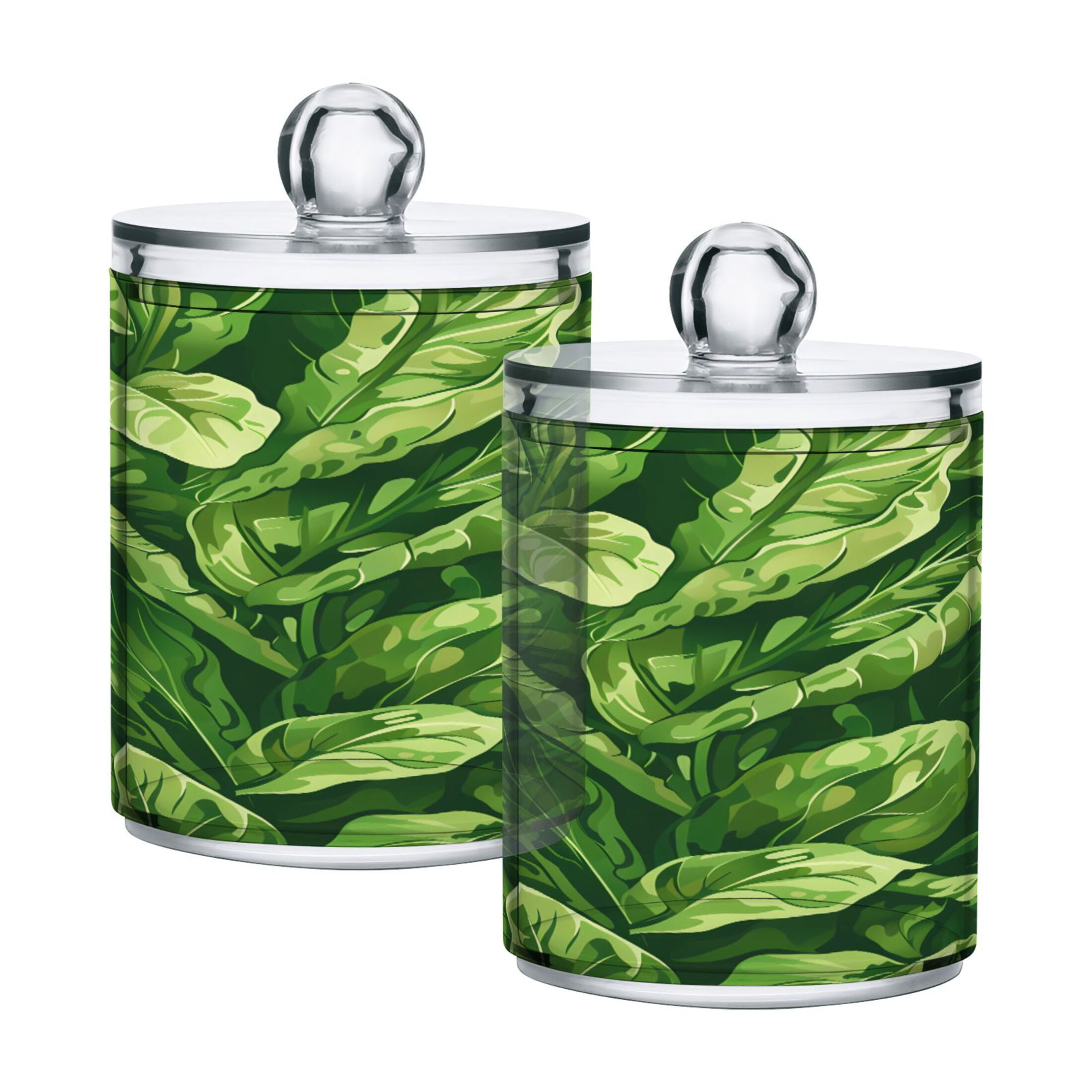 2 Pack Leafy Green Vegetable Qtip Holder Dispenser Clear Plastic ...