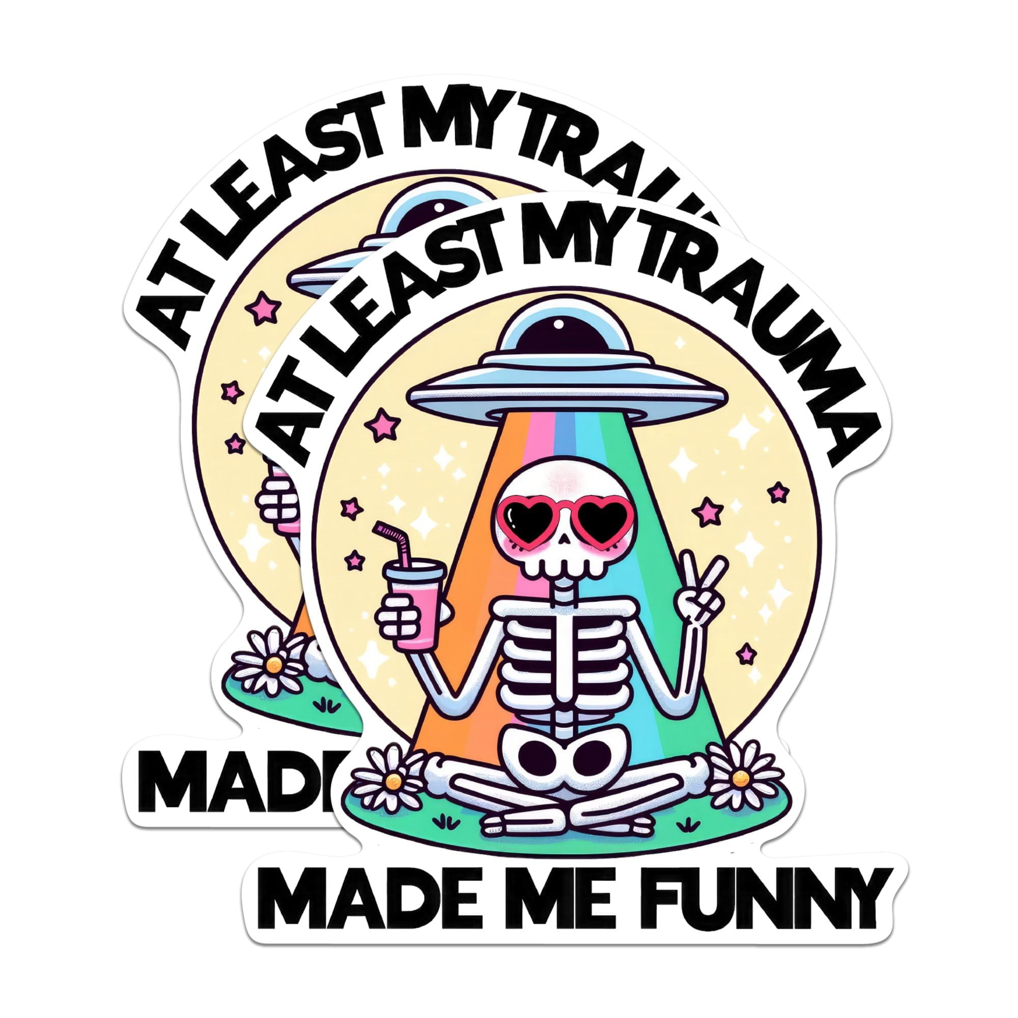 (2 Pack) At Least My Trauma Made Me Funny Magnets - Funny Sassy ...