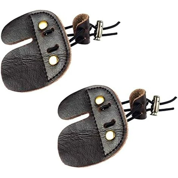 2 Pack Leather Archery Finger Tabs Archery Finger Guard for Shooting ...