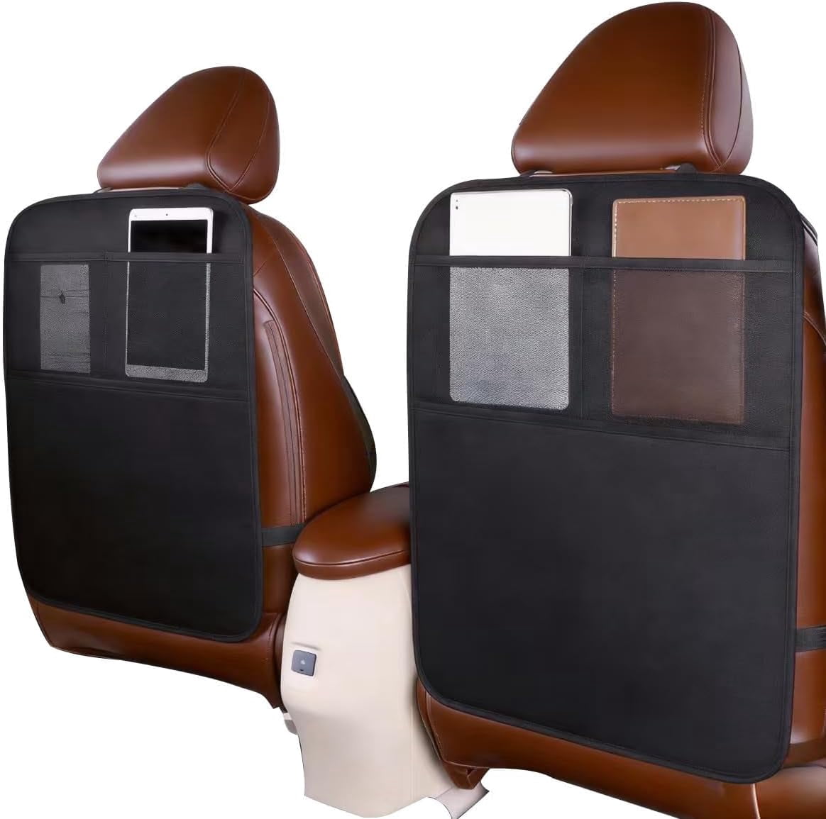 2 Pack Leather Car Seat Protector - Thick Back Seat Cover for Kids ...