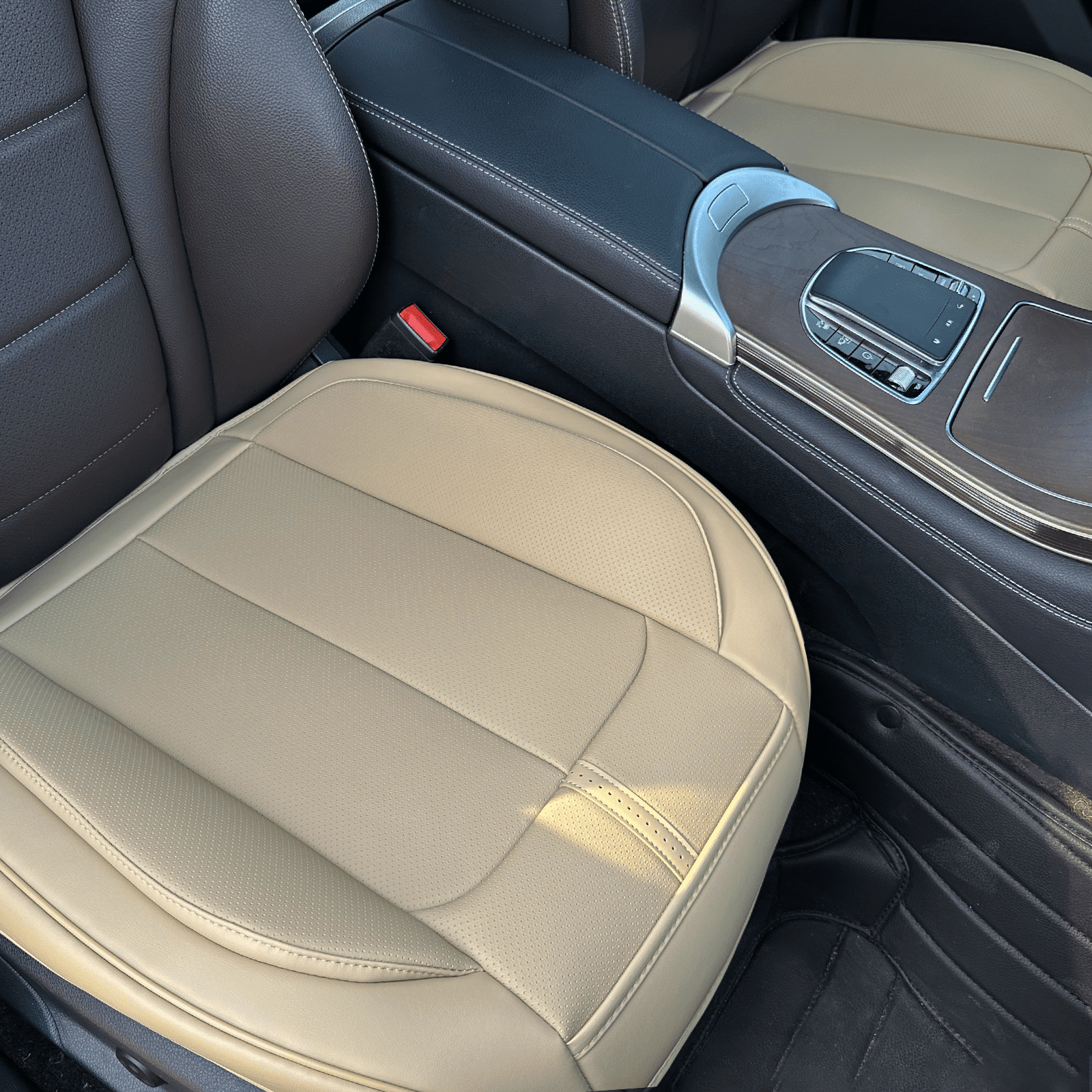 2 Pack Leather Front Car Seat Cover Bottom Only, Anti-Slip Padded Seat ...