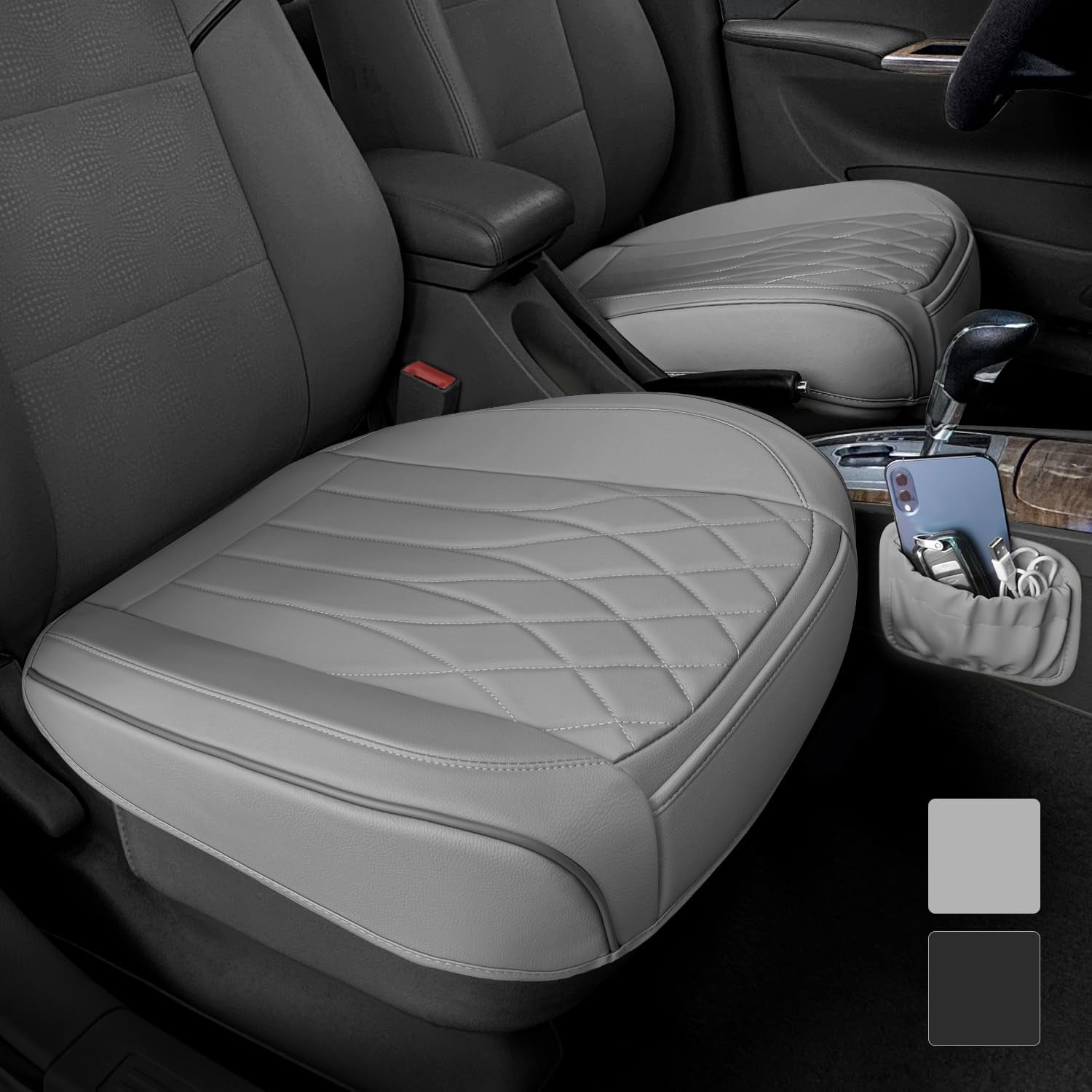 2 Pack Leather Front RRF12 Car Seat Cover Bottom Car Seat, Universal ...