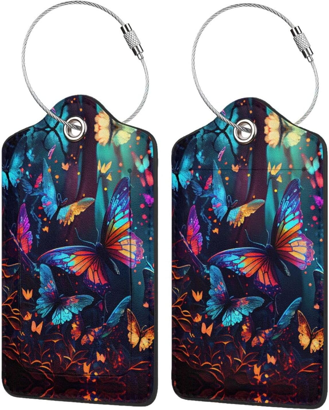 2 Pack Leather Luggage Tag for Suitcase,BBQ Labels Icons Suitcase Tag ...