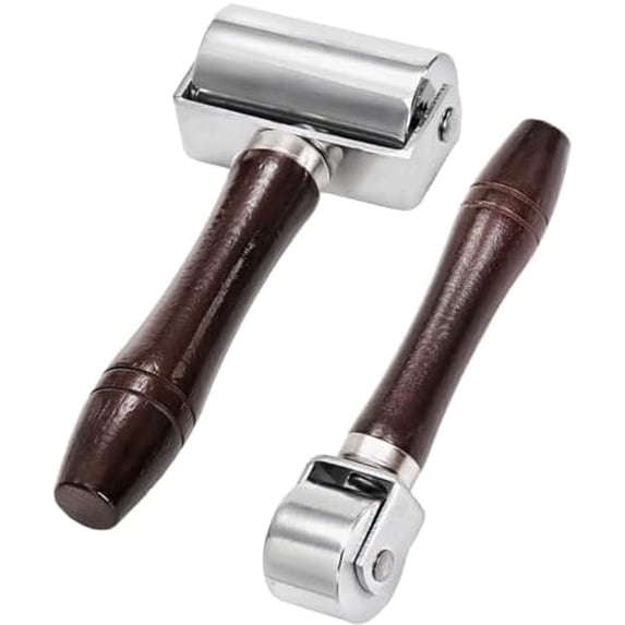 2 Pack Leather Press Edge Roller, Heavy-Duty Seam Roller for Leather ...