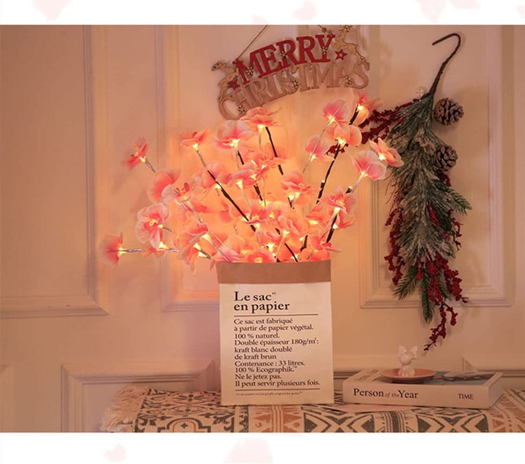 2 Pack Led Orchid Branch Light Phalaenopsis Twig Lamp Artificial ...