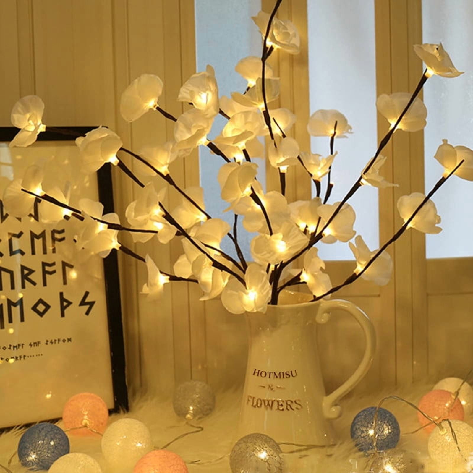 2 Pack Led Orchid Branch Light Phalaenopsis Twig Lamp Artificial ...