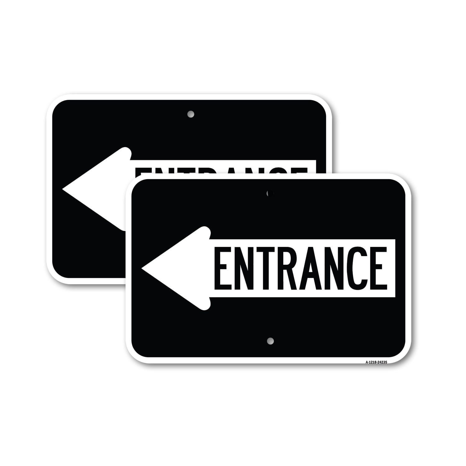 (2 Pack) Left Arrow Entrance | 18" X 24" Heavy-Gauge Aluminum Sign ...