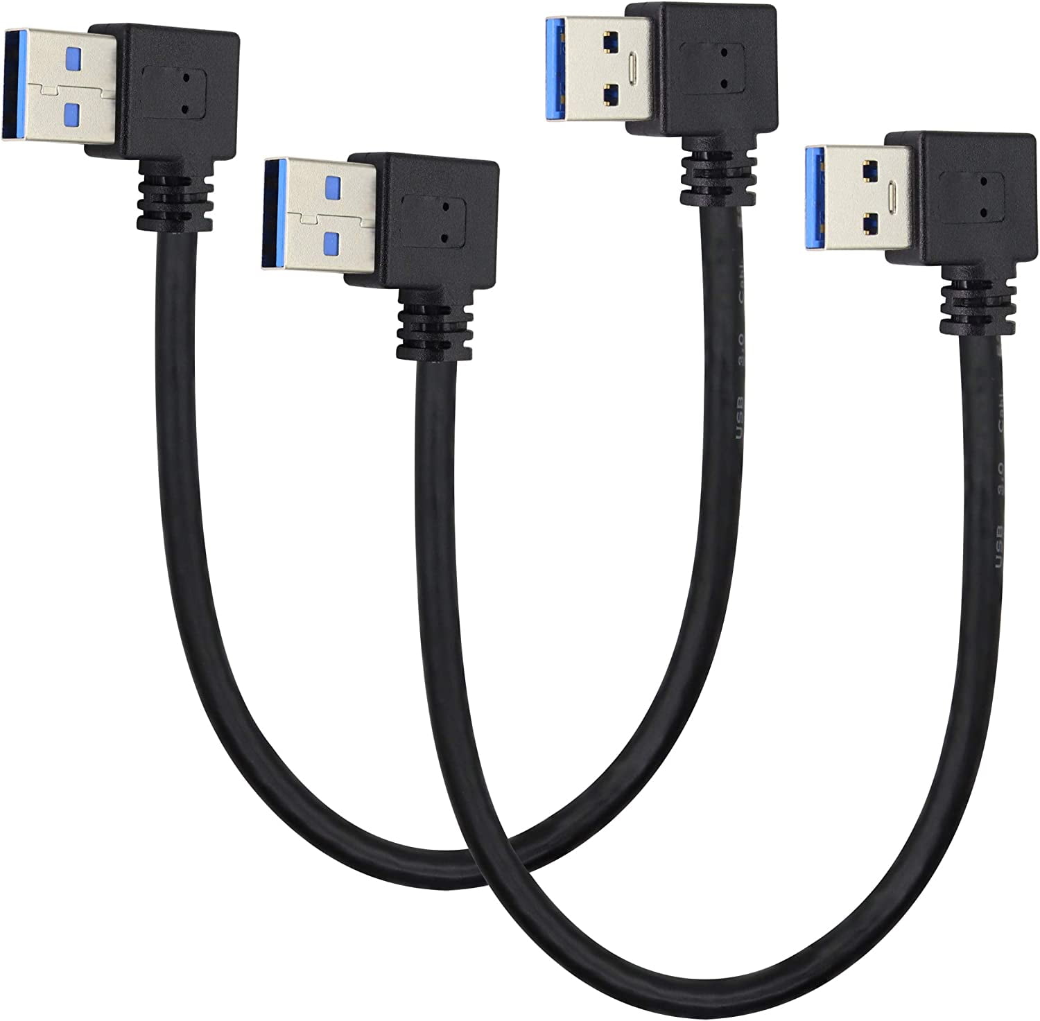 2 Pack Left & Right Angle USB 3.0 A Cable 90 Degree USB 3.0 Type A Male ...