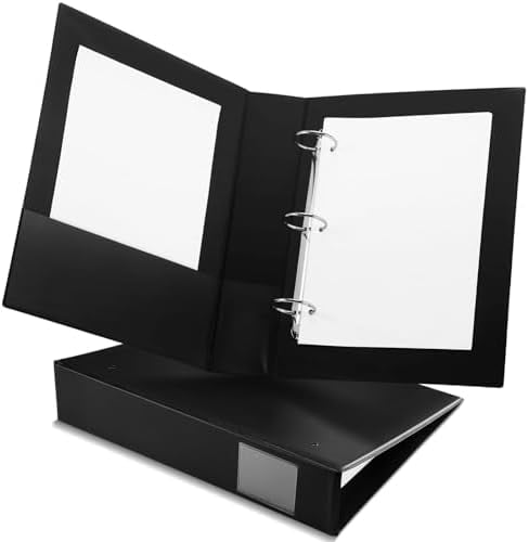2 Pack Legal Size 3 Ring Binder with 2 Pockets, 2 Inch Round Rings ...