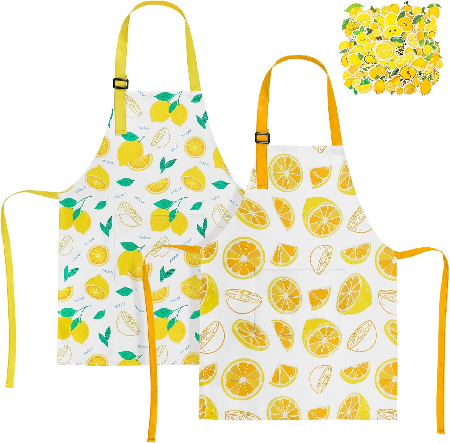 2 Pack Lemon Kids Aprons, Kids Aprons with 50pcs Lemon Stickers ...