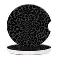 2 Pack Leopard Ceramic Car Coasters 2.56 Inch,Absorbent Car Cup Holder ...