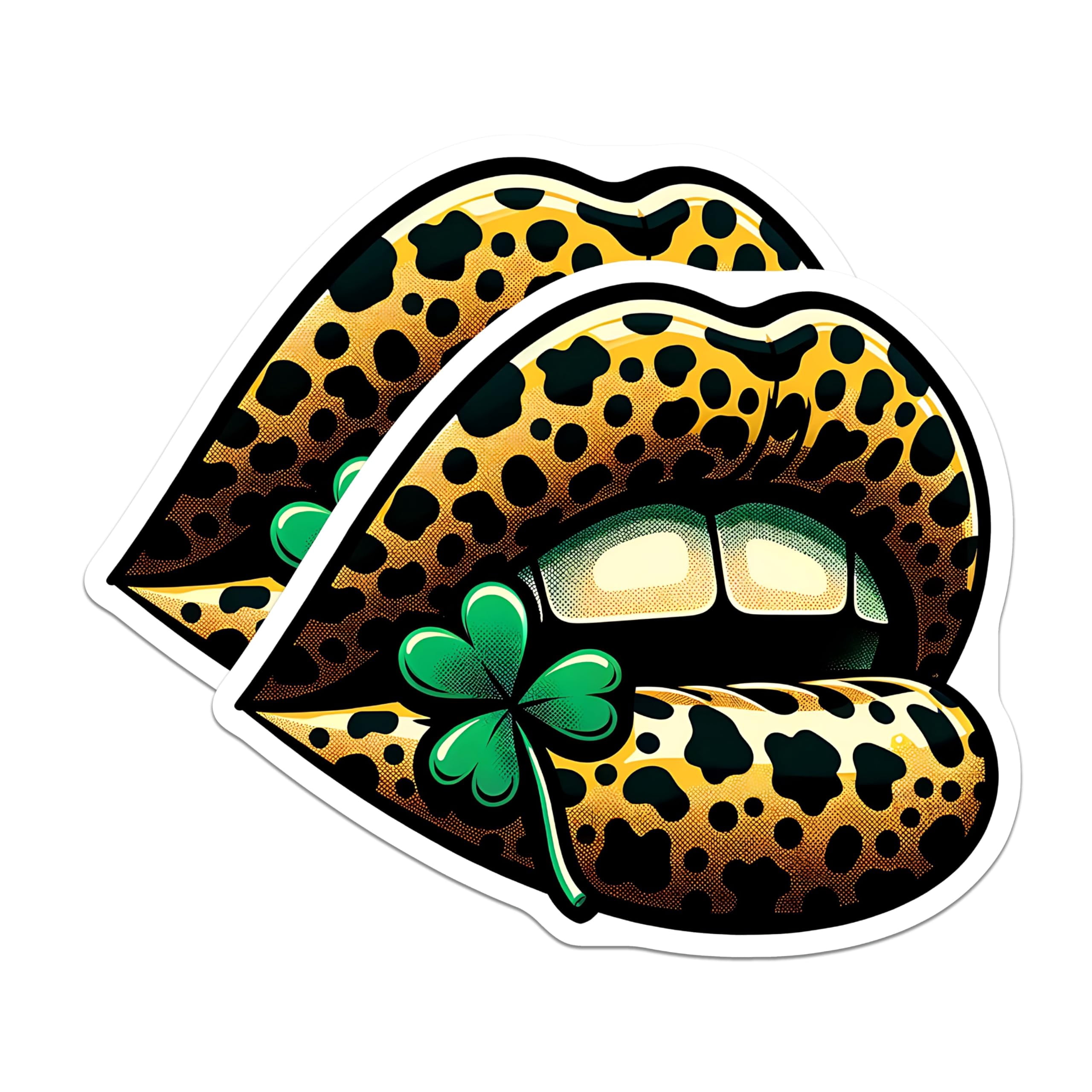 (2 Pack) Leopard Print Lips Magnets - Clover Mouth Art - St Patricks ...