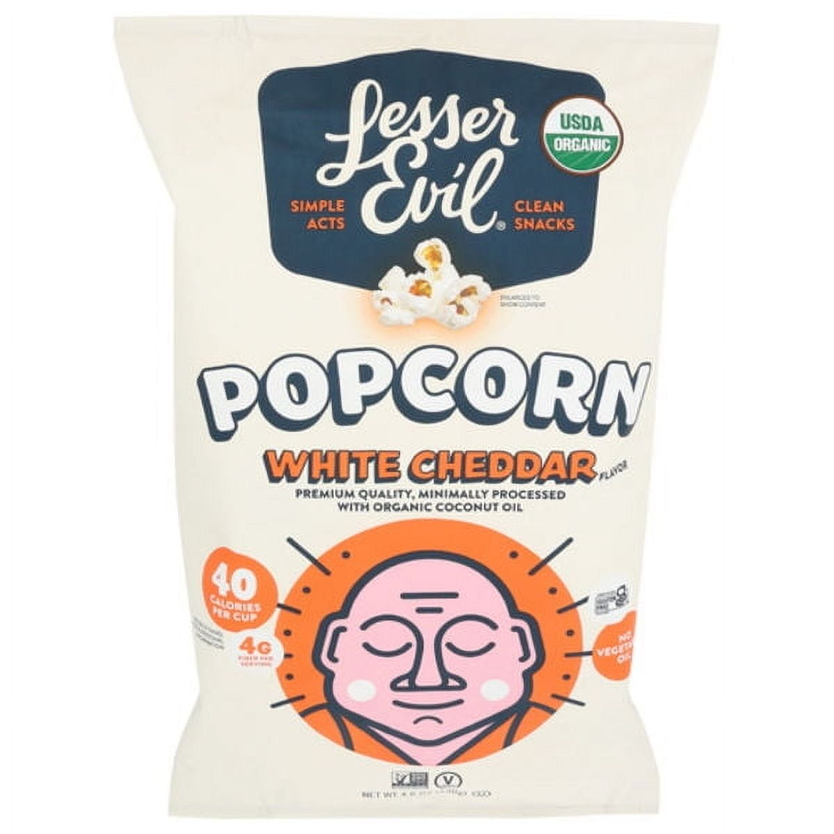 2 Pack - Lesser Evil Organic No Cheese Cheesiness Popcorn 4.6 oz ...