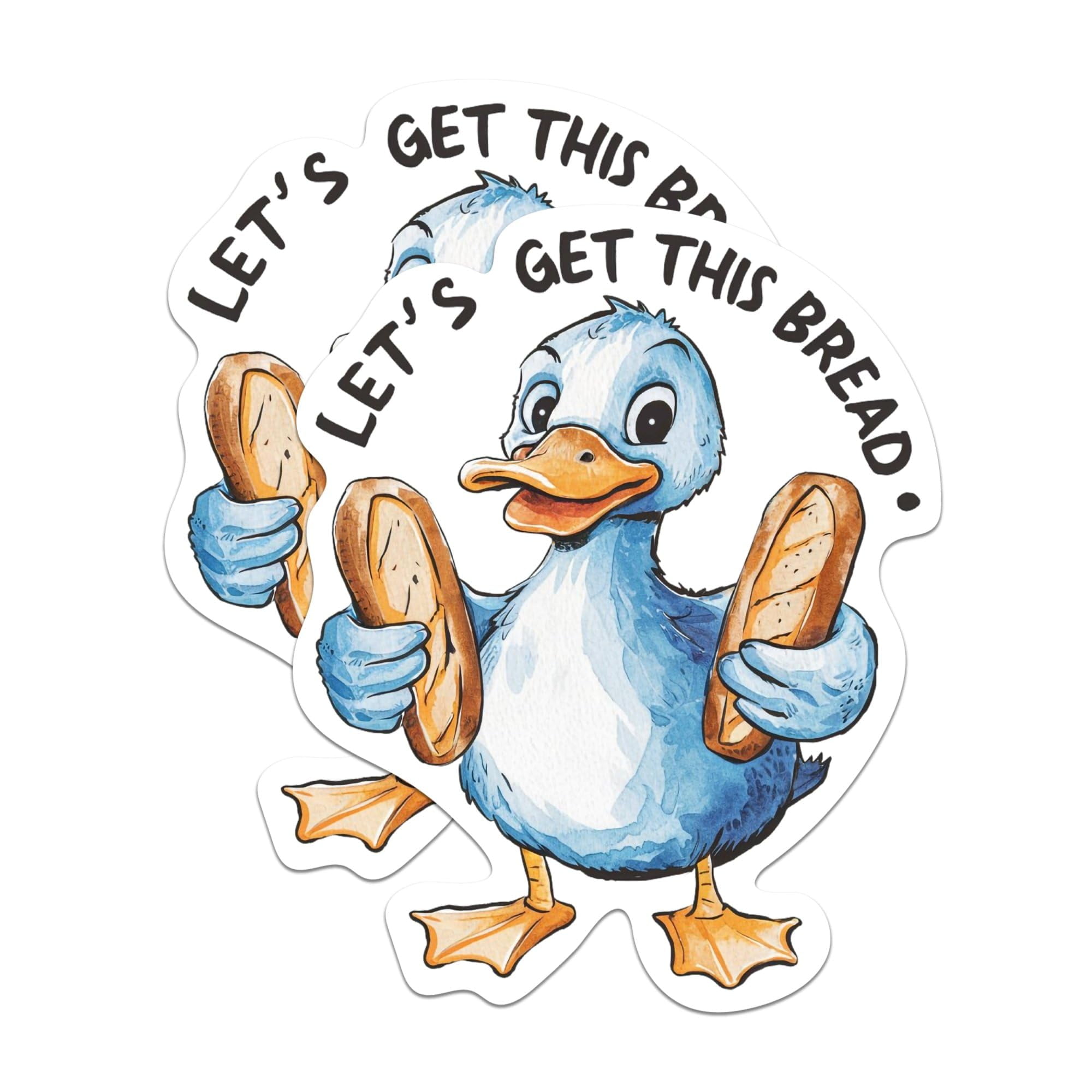 (2 Pack) Let's Get This Bread Duck - Funny Punny Duck Magnet - 5" On ...