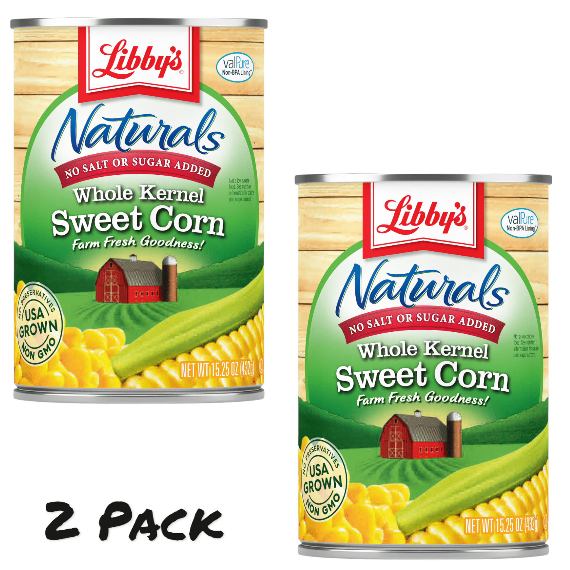 ( 2 Pack ) Libby's Natural Canned Corn, 14.5 oz ( No Salt or Sugar Added) - Walmart.com
