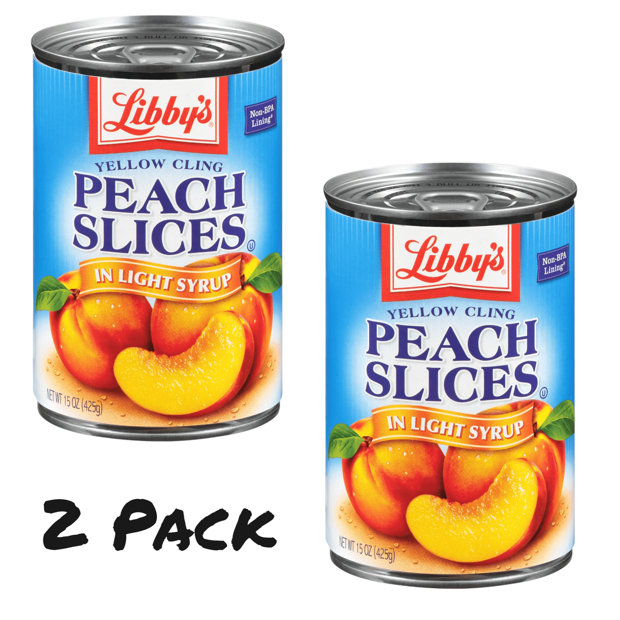 Libby's Yellow Cling Peach Slices in Light Syrup, 2 Pack, 30 Ounce ...