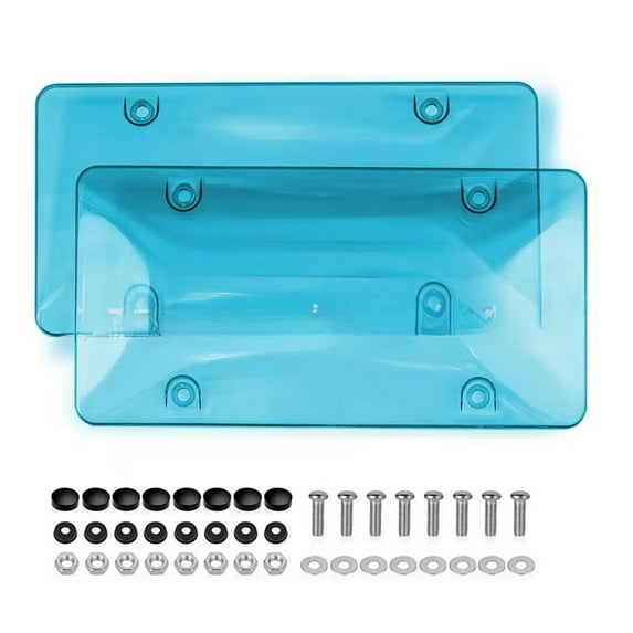 2 Pack License Plate Cover Frame Shields,/License Plate Bubble Shields ...