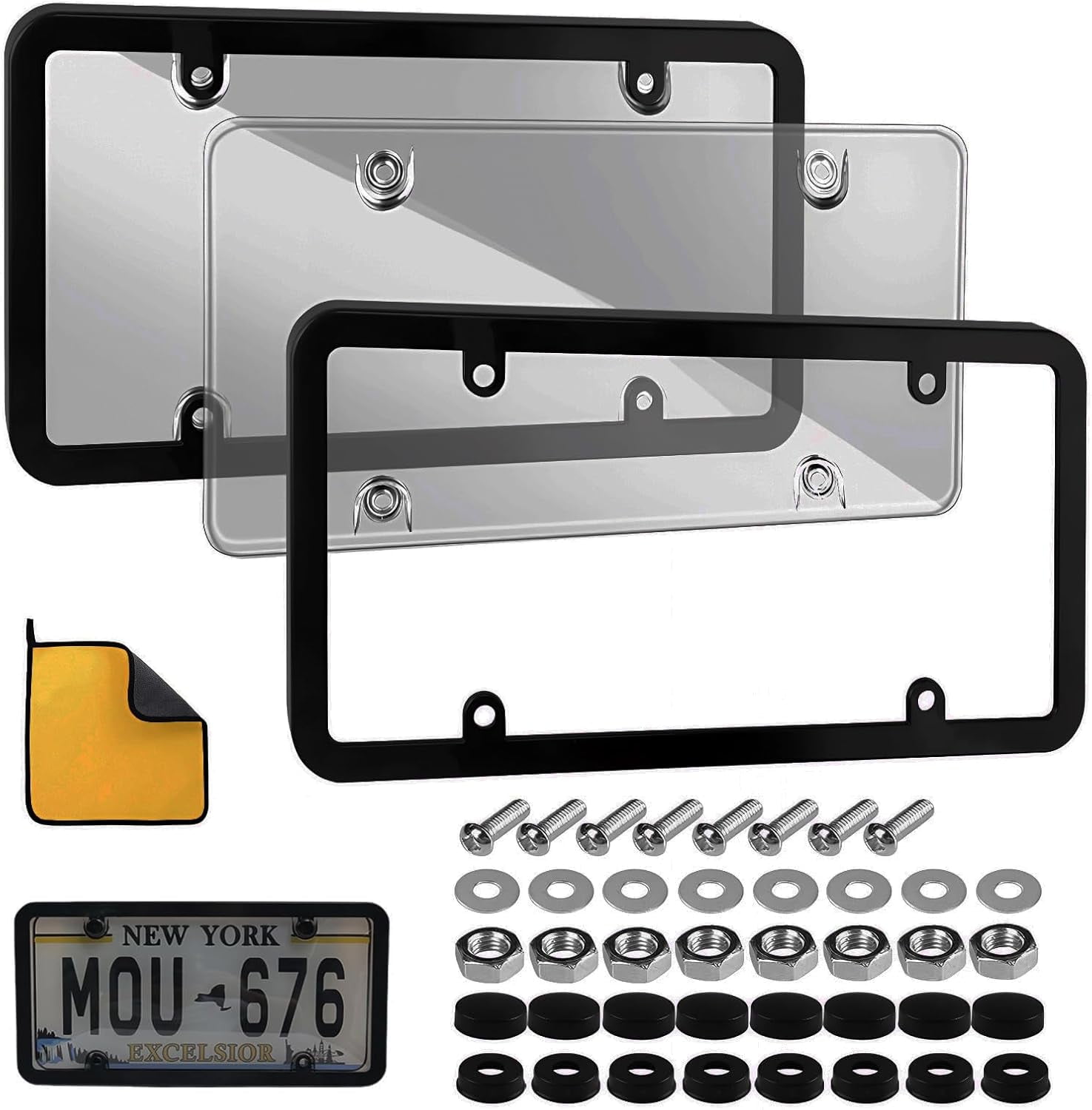 2 Pack License Plate Covers Frames : Rust-Proof Car License Plates ...