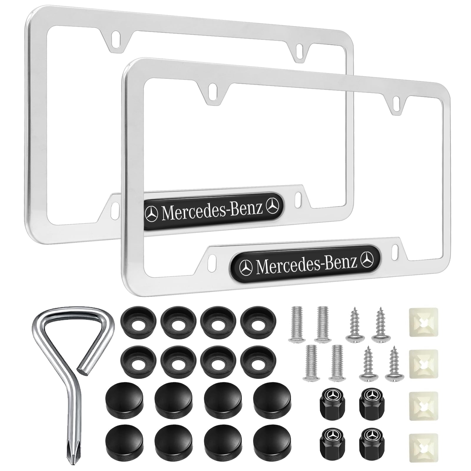 2 Pack License Plate Frames Compatible with Mercedes-Benz, Car License ...