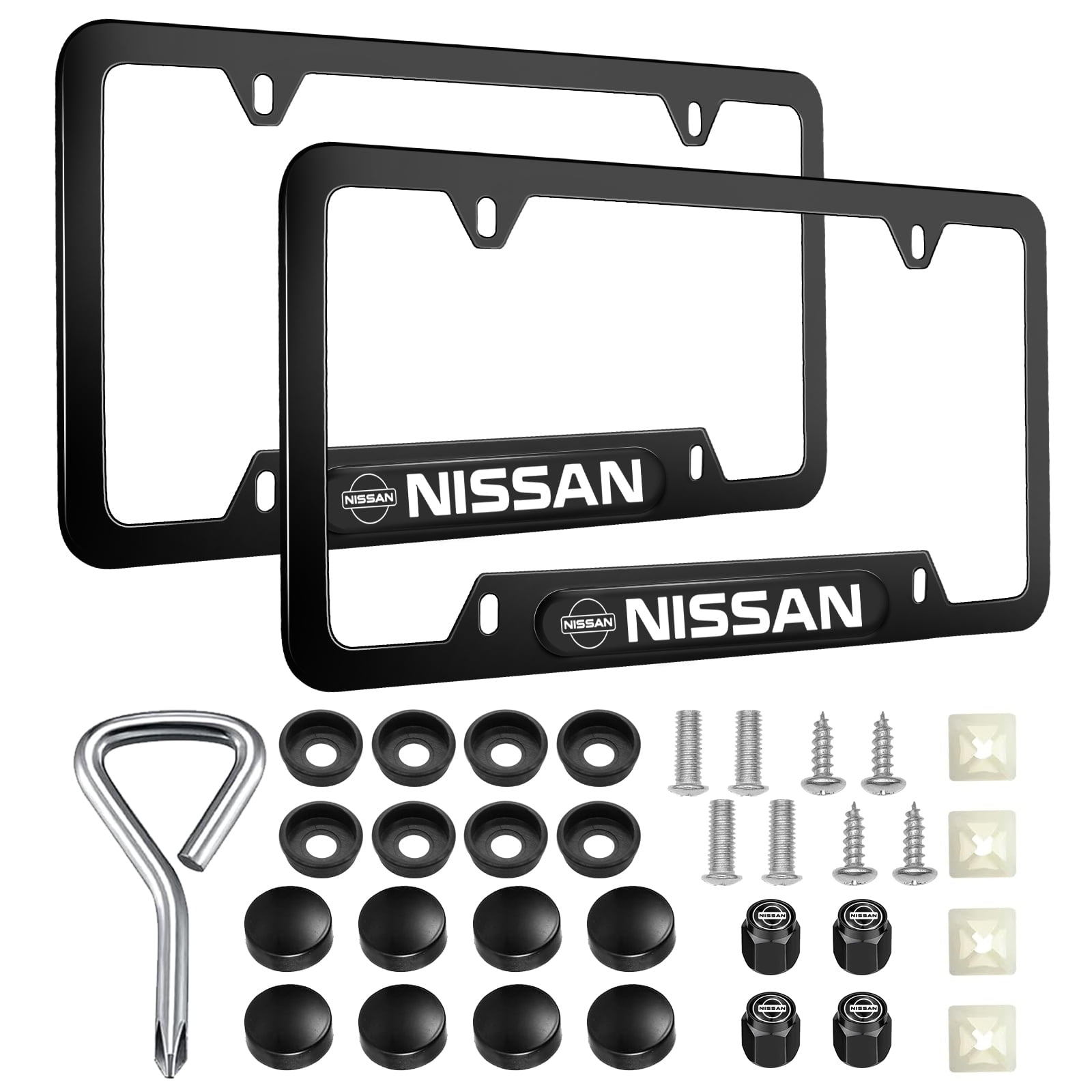 2 Pack License Plate Frames Compatible with Nissan, Car License Plate ...