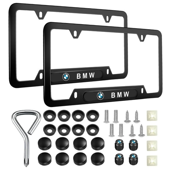 2 Pack License Plate Frames Compatible with BMW, Car License Plate ...