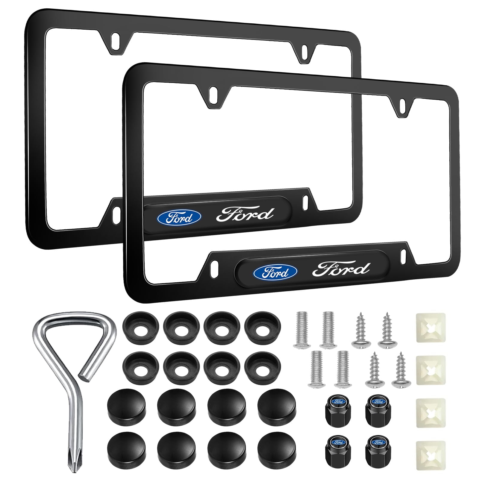 2 Pack License Plate Frames Compatible with Ford, Car License Plate ...