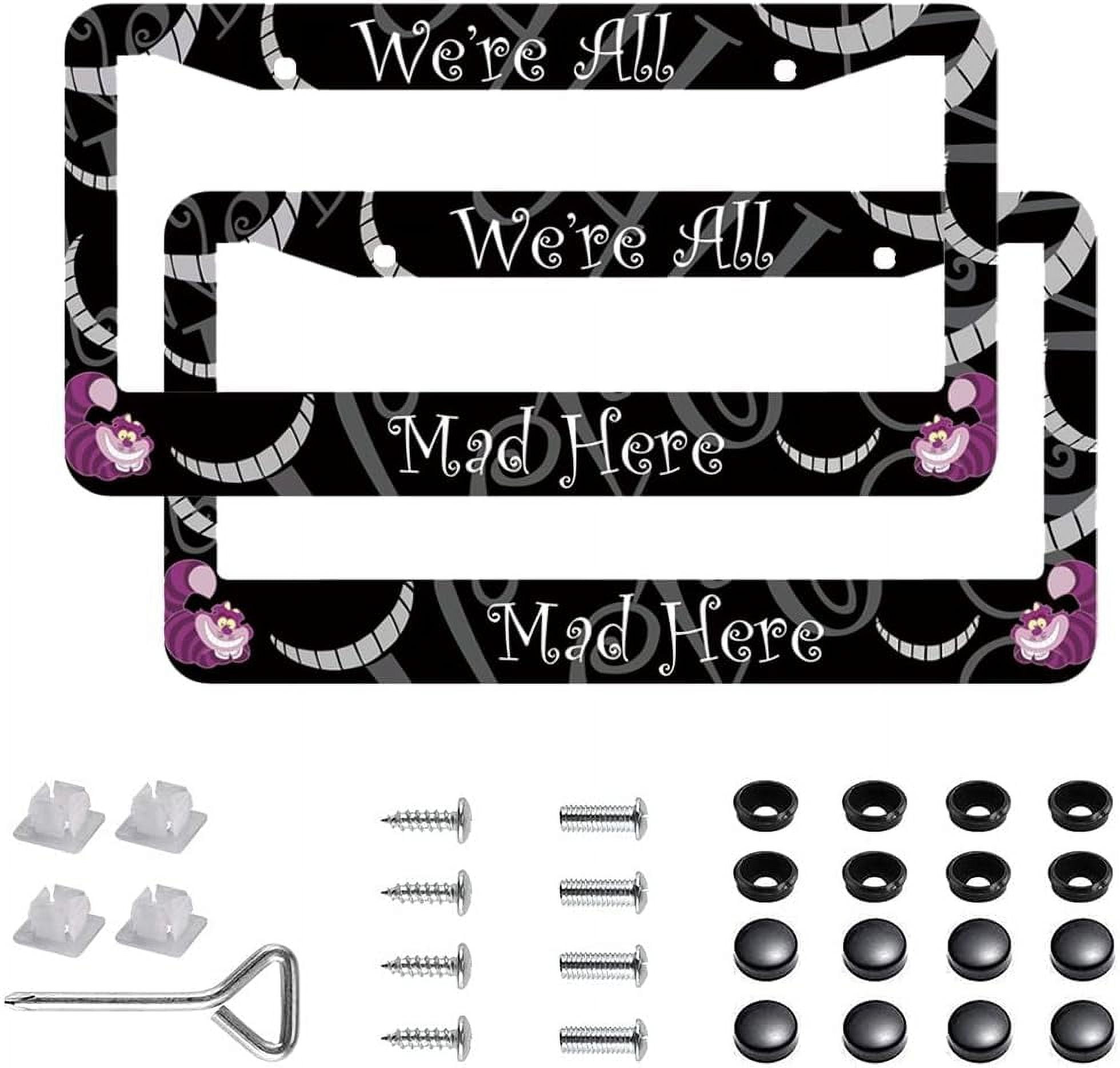 2 Pack License Plate Frames for Women Men Car Plate Holder Cover Cute ...