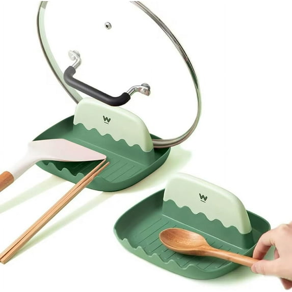 2 Pack Lid and Spoon Rest for Kitchen Counter, Cooking Ladle/Spatula ...