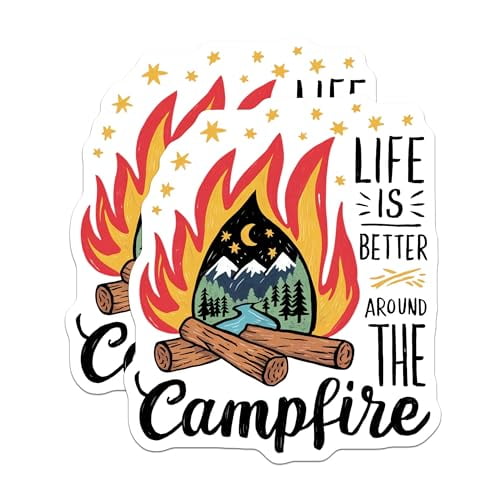 (2 Pack) Life is Better Around The Campfire Magnets - Mountain Scene ...