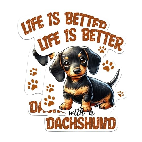 (2 Pack) Life is Better with a Dachshund Magnets - Cute Wiener Dog ...