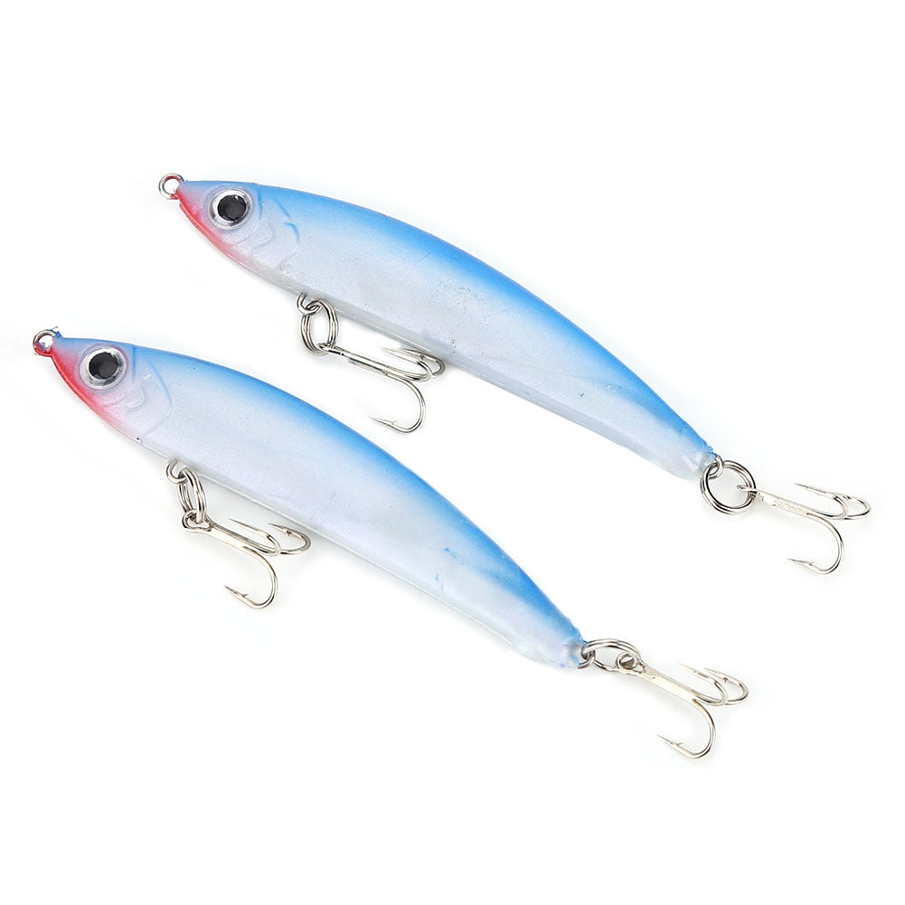 2-Pack Lifelike Hard Bait T-Shape Tail Fishing Lures Swimbait - Blue ...