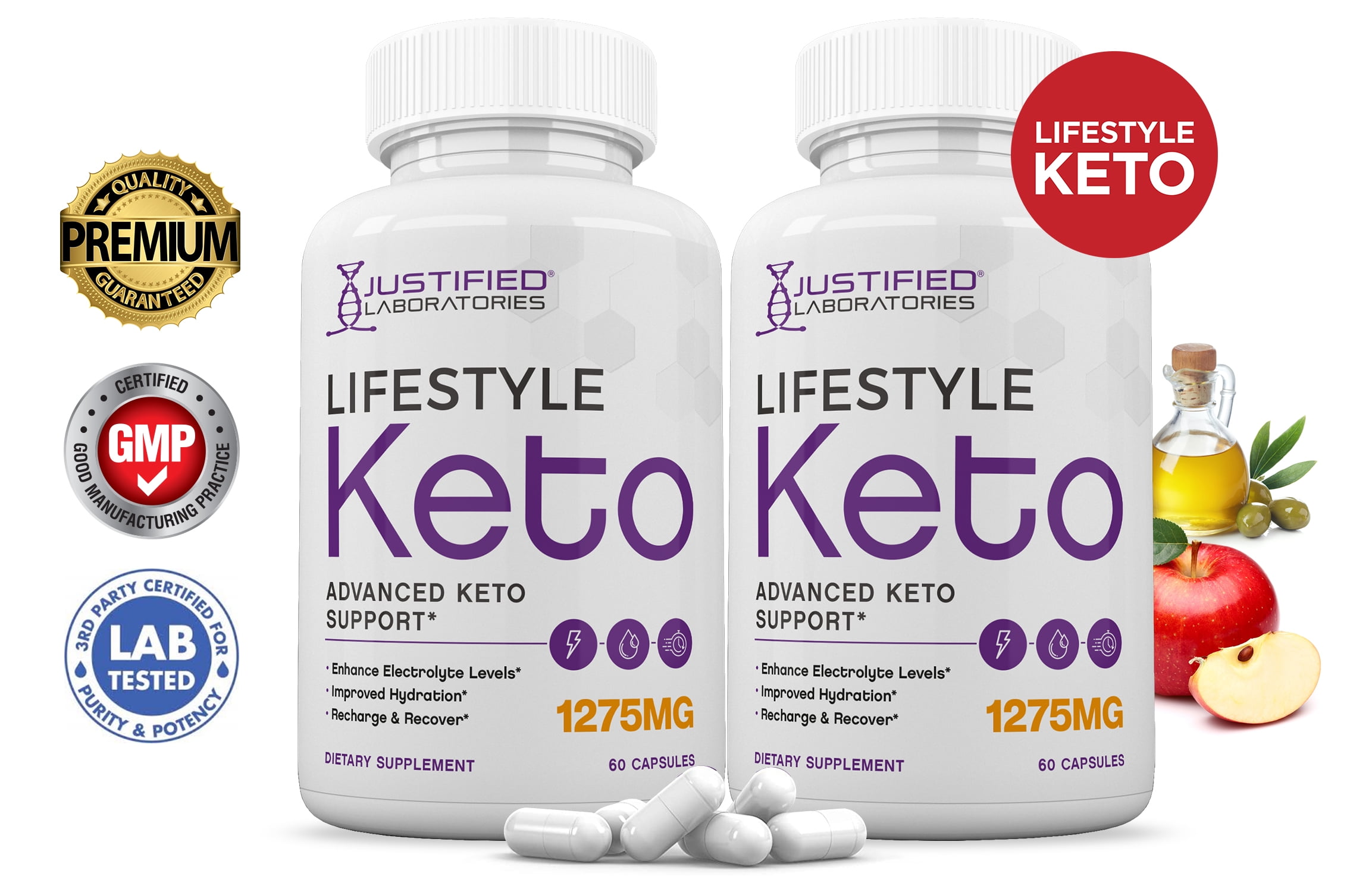(2 Pack) Lifestyle Keto ACV Pills 1275mg Alternative to Gummies Dietary ...