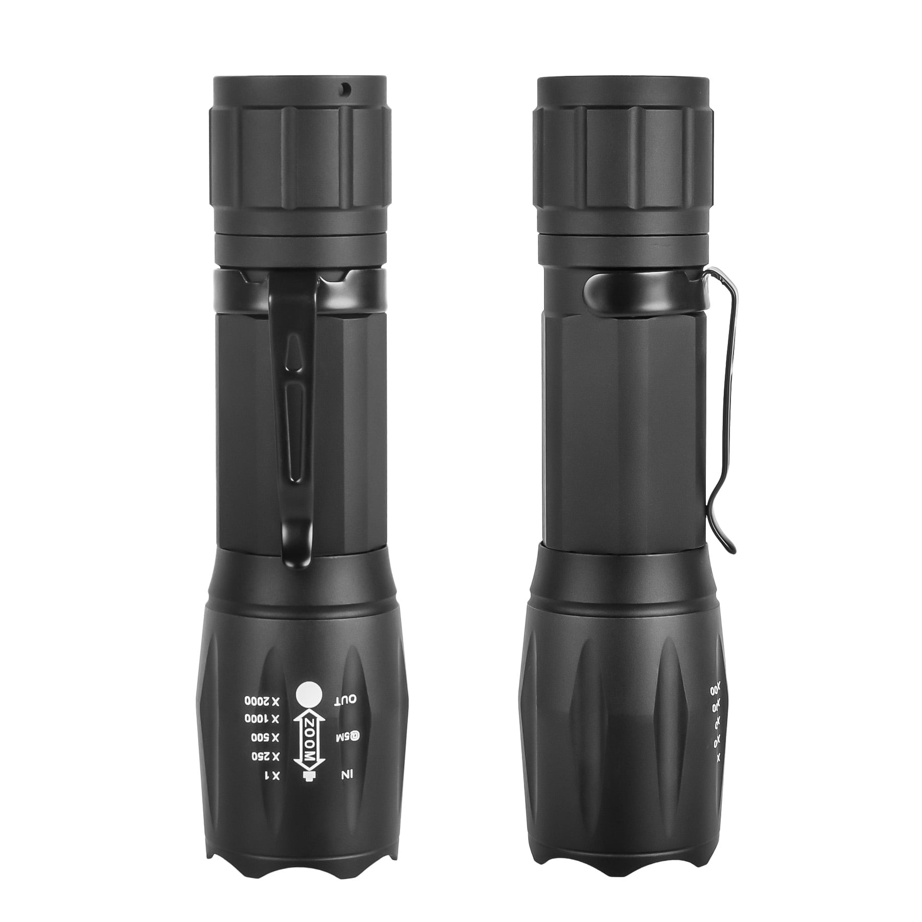 2 Pack Light Bead Telescopic Zoom Strong Adjustable Mode Flashlight ...