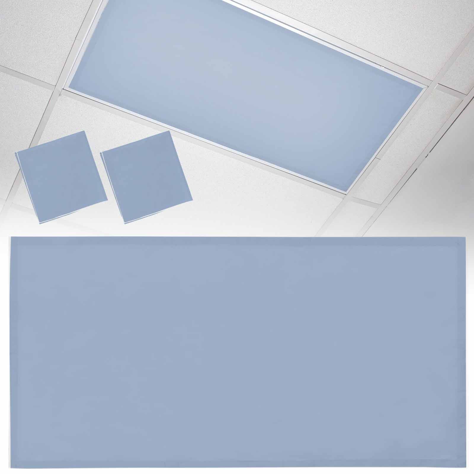 2 Pack Light Blue Fluorescent Light Covers for Ceiling Lights Solid ...