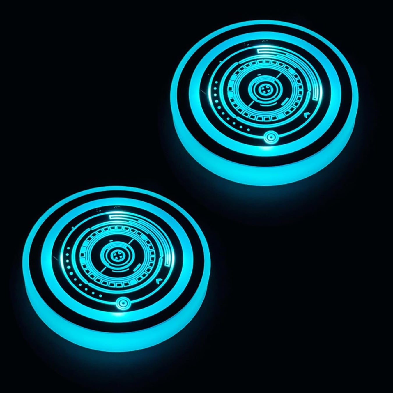 2 Pack Light up Car Coasters for Cup Holders, Light up Coasters for Car ...