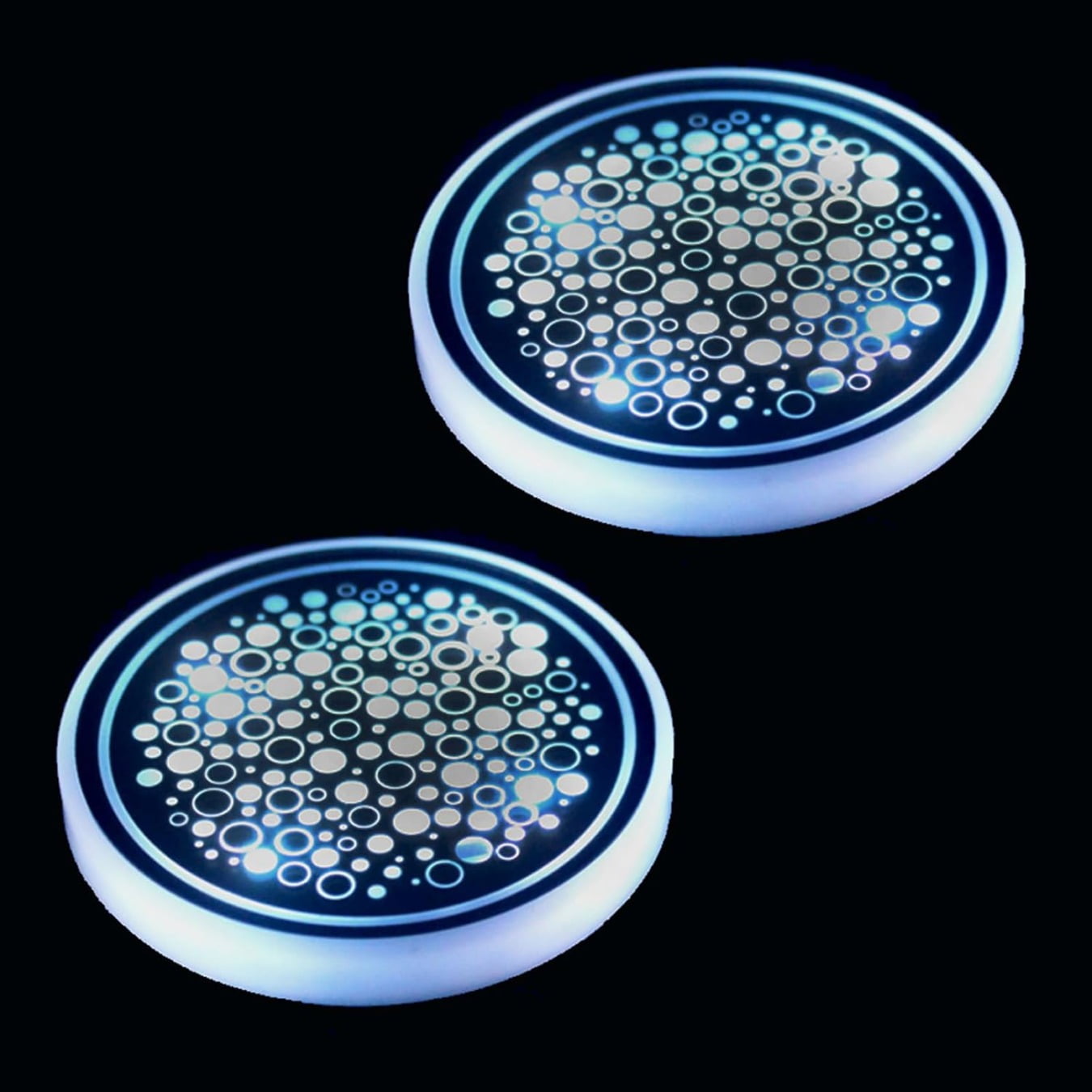 2 Pack Light up Car Coasters for Cup Holders, Light up Coasters for Car ...