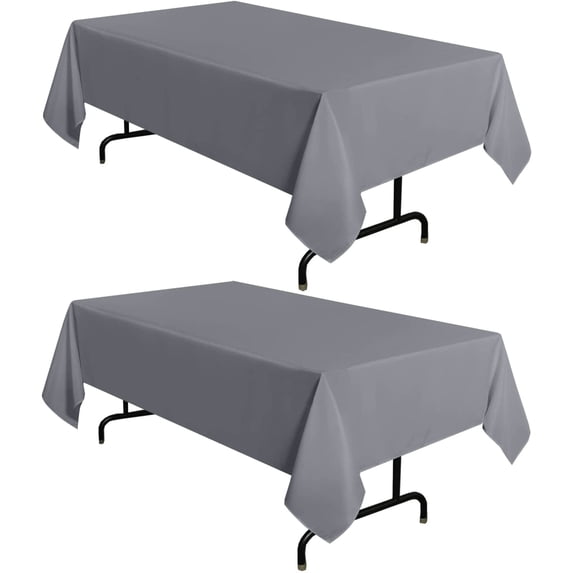 2 Pack Light Grey Rectangle Tablecloth 54 x 78 Inch, Stain and Wrinkle ...