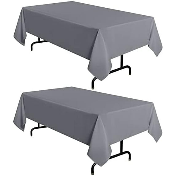 2 Pack Light Grey Tablecloth 54 x 78 Inch, Rectangle 4 Feet Table Cloth ...