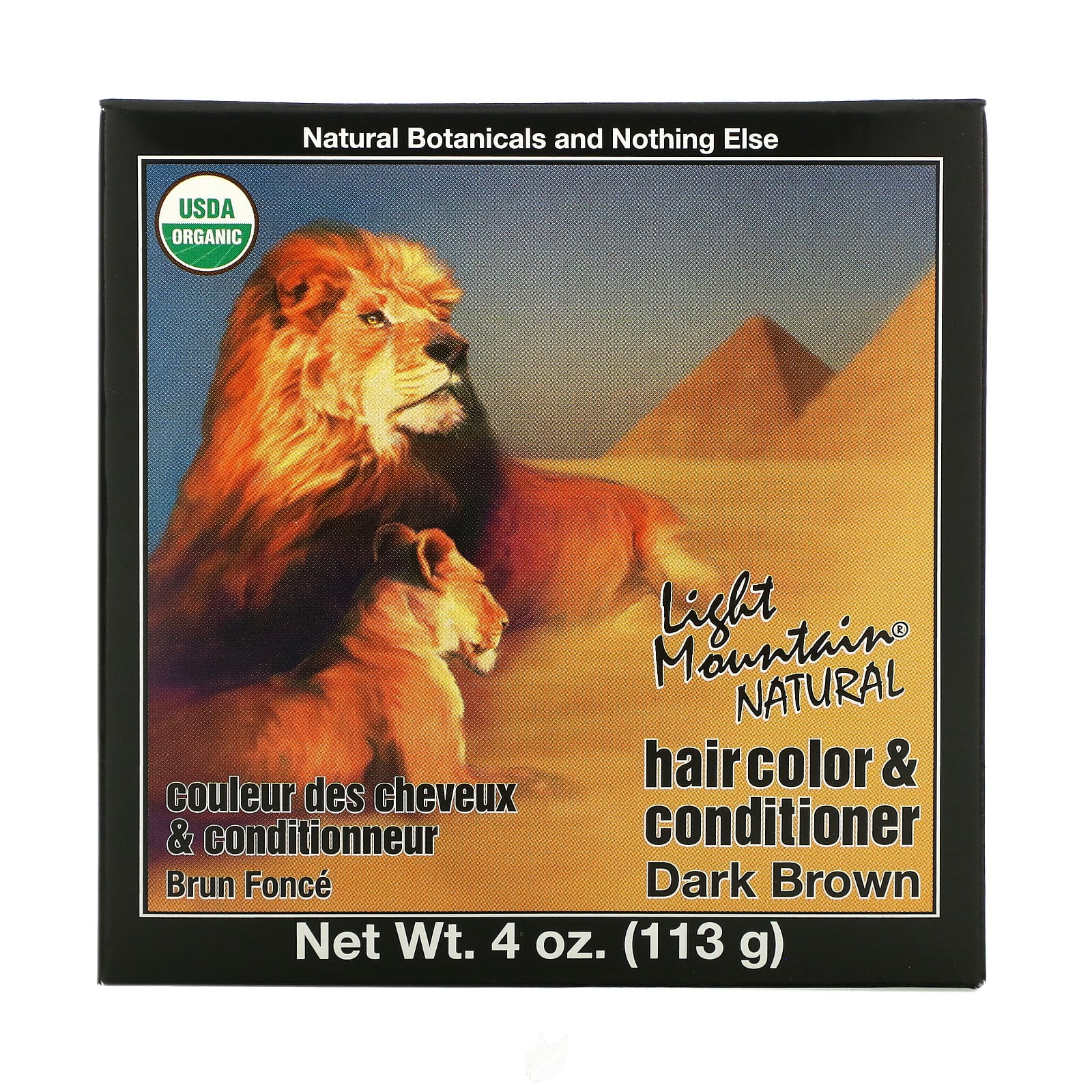 Light Mountain Henna Dark Brown Hair Color, 2 Pack, 4oz, Pure Botanical ...