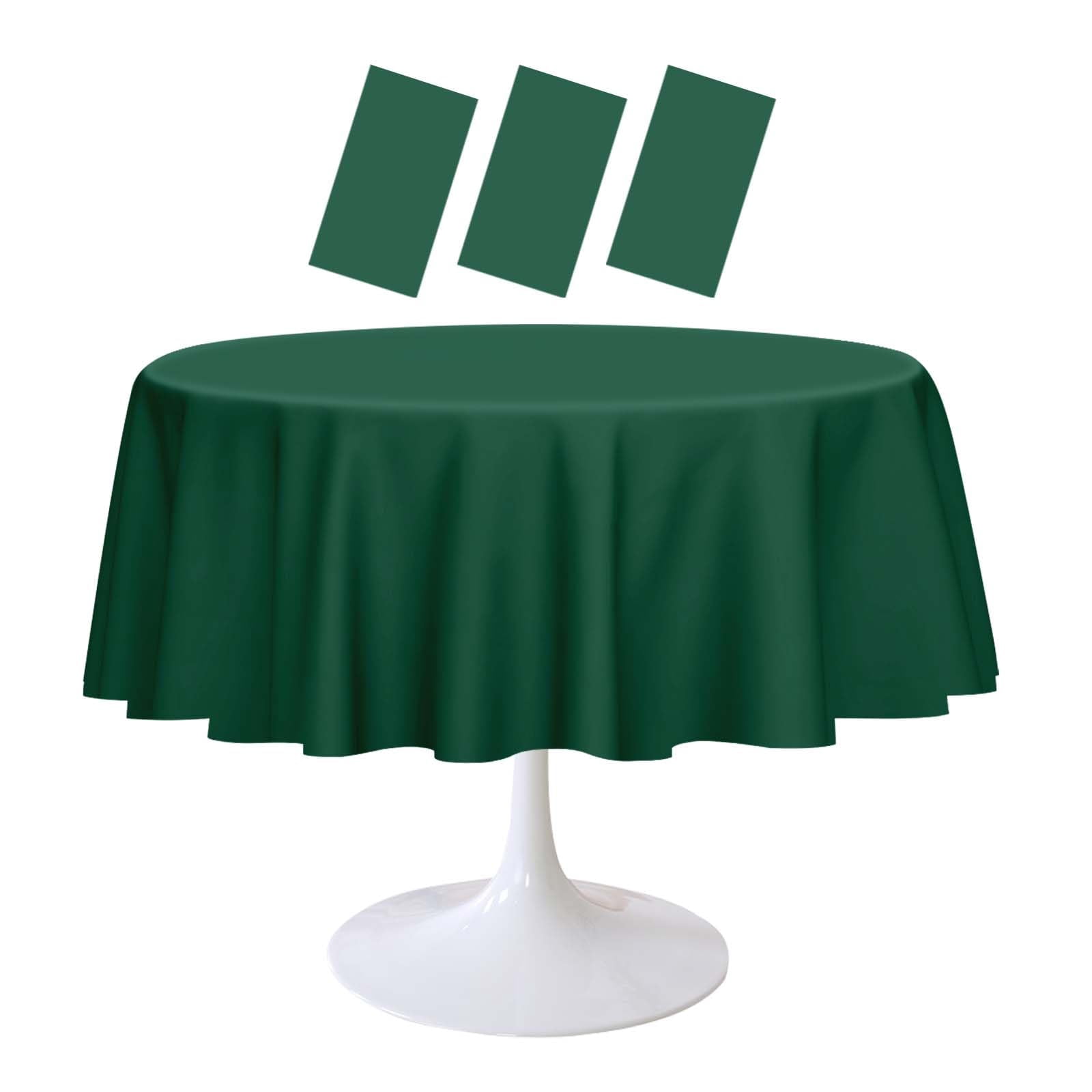 2 Pack Light Pink Round Tablecloth 84x84 Inch Disposable Plastic Table ...