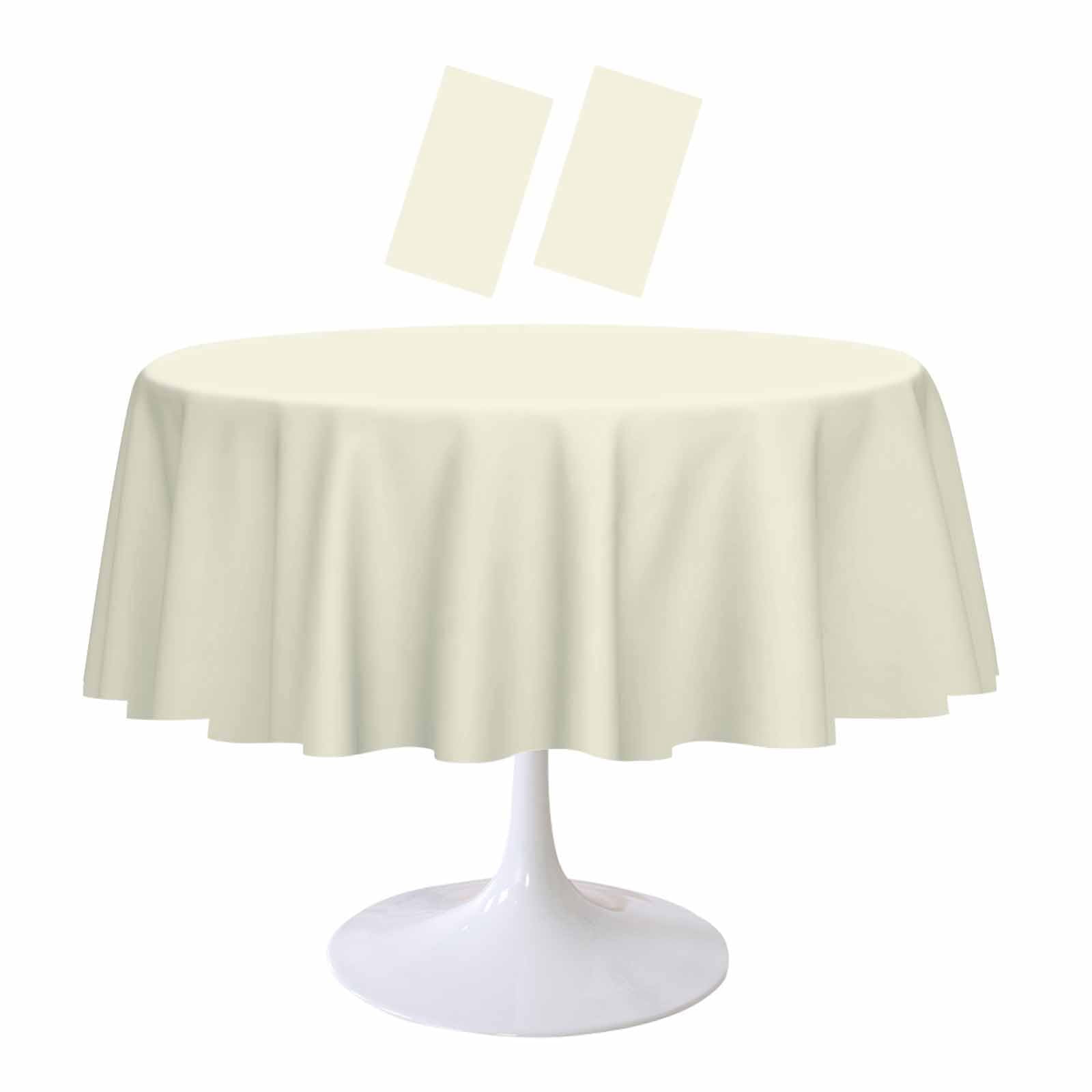 2 Pack Light Pink Round Tablecloth 84x84 Inch Disposable Plastic Table ...