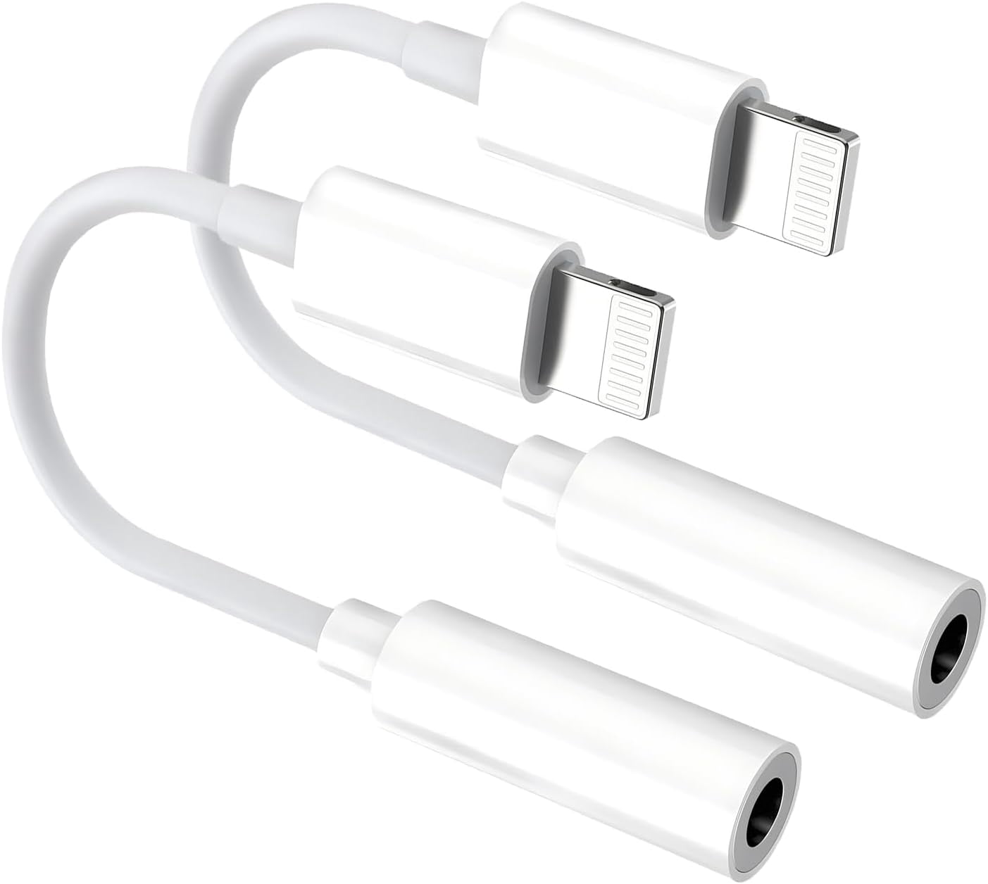 2 Pack Lightning To 3.5mm Headphone Jack Adapter for IPhone, IPhone Aux ...