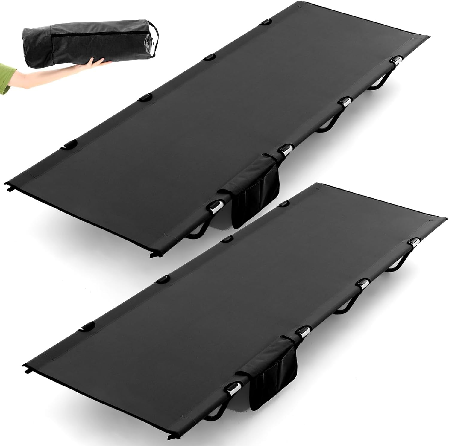 2 Pack Lightweight Cots Backpacking Cot Supports 330 Lbs Sleeping Cots ...