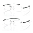 2 Pack Lightweight Frameless Progressive Multifocus Reading Glasses Men ...