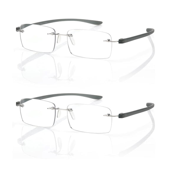 2 Pack Lightweight Frameless Progressive Multifocus Reading Glasses Men ...