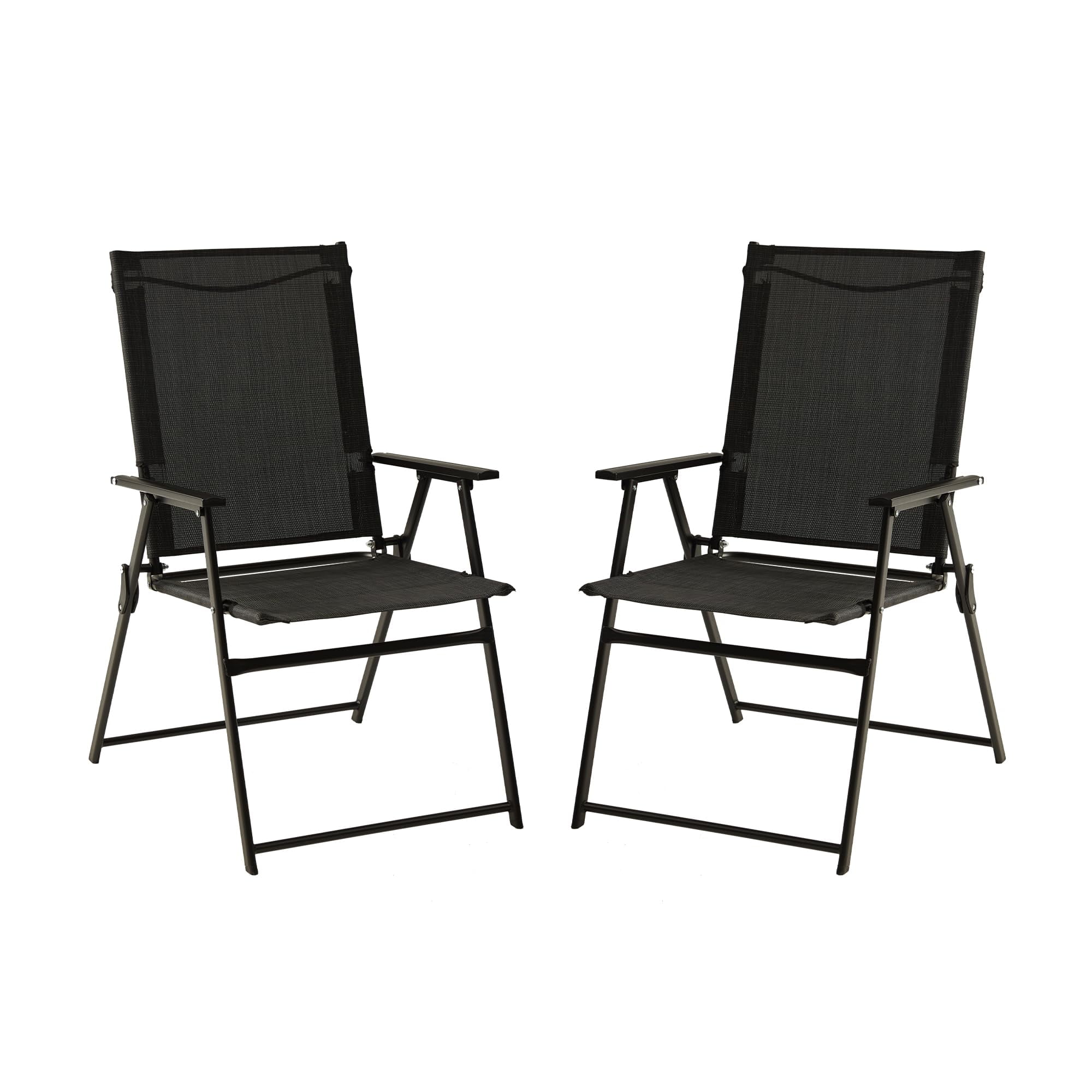2 Pack Lightweight Patio Chairs, Foldable Outdoor Dining Chairs for ...