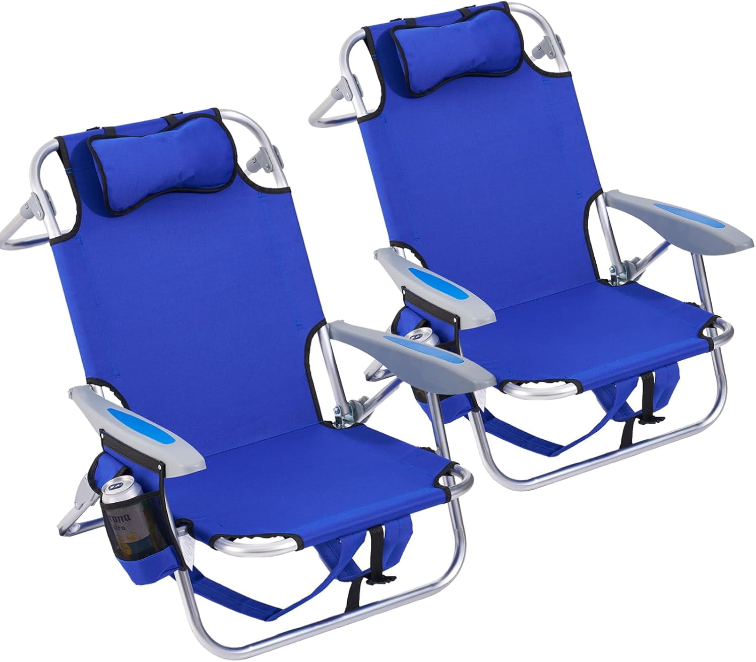 2 Pack Lightweight Portable Camping Beach Chair for Adults Outdoor Lay ...